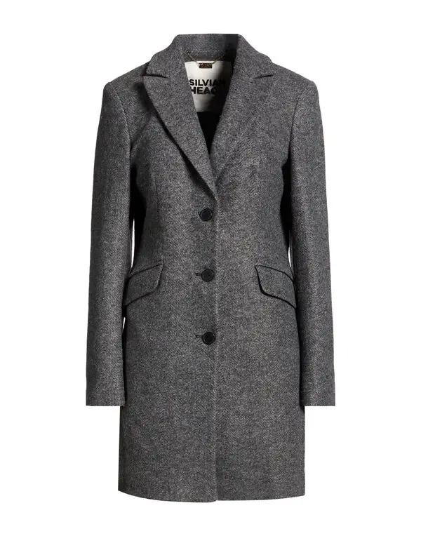SILVIAN HEACH Single-breasted Felt Coat - Charcoal