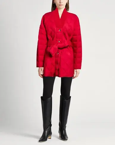 Khrisjoy Quilted Puffer Coat - Red