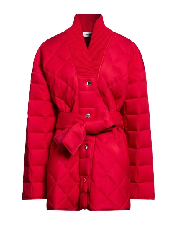 Khrisjoy Quilted Puffer Coat - Red