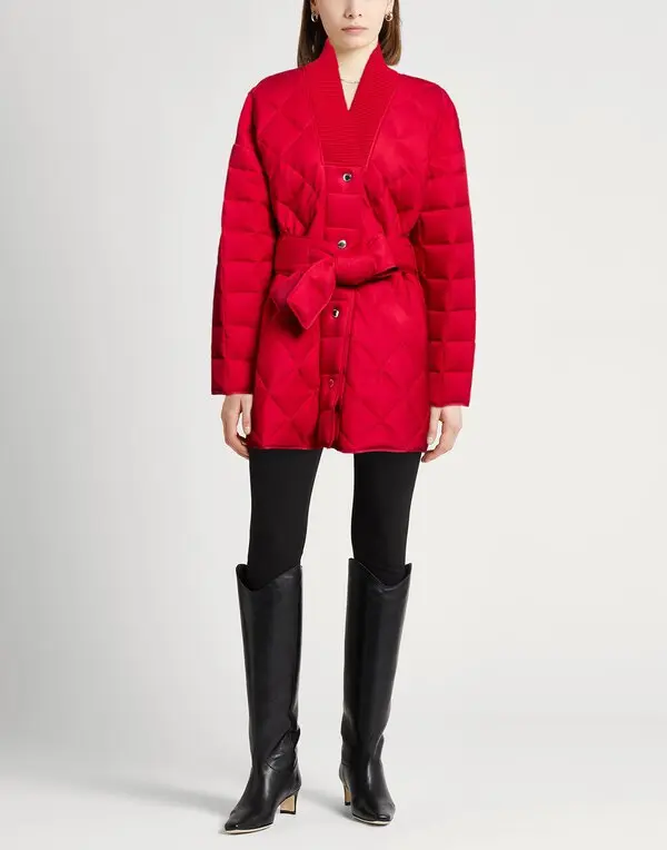 Khrisjoy Quilted Puffer Coat - Red