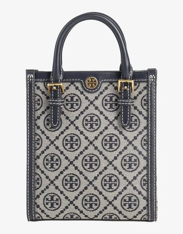 Tory Burch Jacquard And Leather Handbag