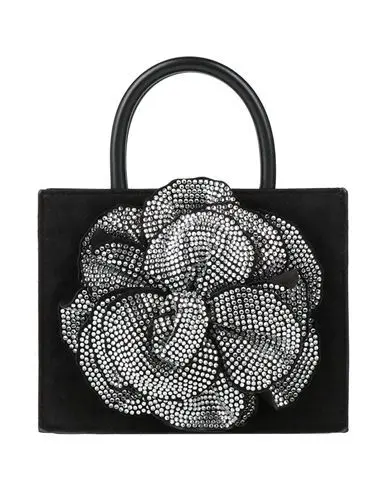 Mach & Mach Leather Handbag With Crystal Embellishments - Black