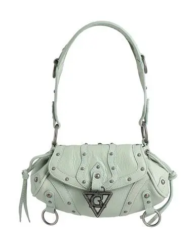 Guess Turquoise Pebbled Leather Flap Bag - Blue