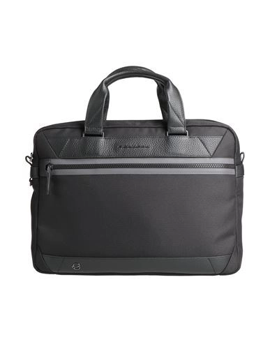 PIQUADRO Leather And Nylon Computer Bag - Black