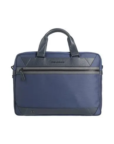 PIQUADRO Leather And Nylon Computer Bag - Navy