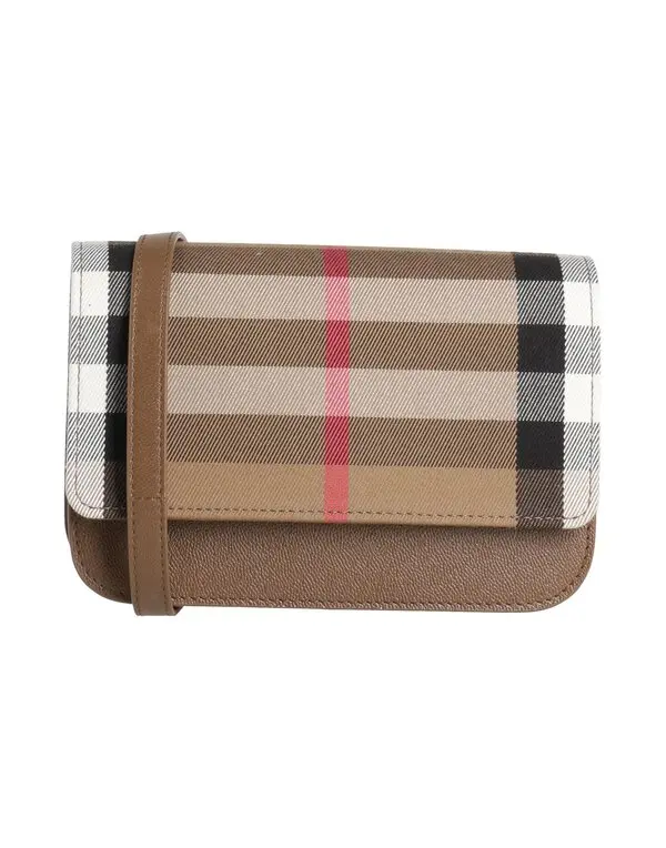 Burberry Cross-body Bag In Calfskin And Cotton - Beige
