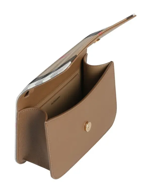 Burberry Cross-body Bag In Calfskin And Cotton - Beige