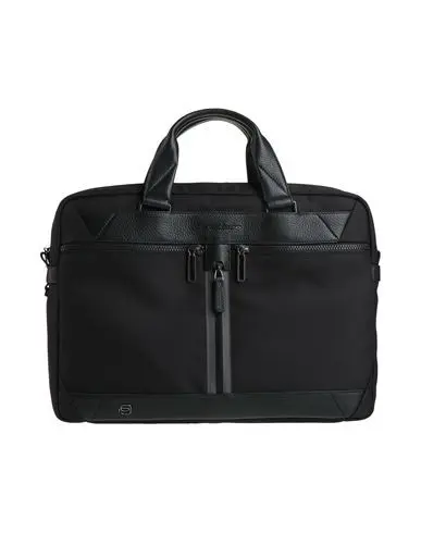 PIQUADRO Computer Bag With Top Handles And Detachable Shoulder Strap - Black