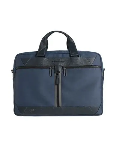 PIQUADRO Handbag Cow Leather, Eva Nylon, Polyester, Metal - Navy
