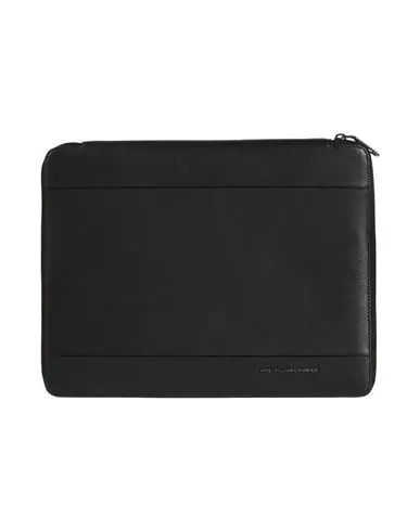 PIQUADRO Handheld Document Case In Pebbled Leather - Black