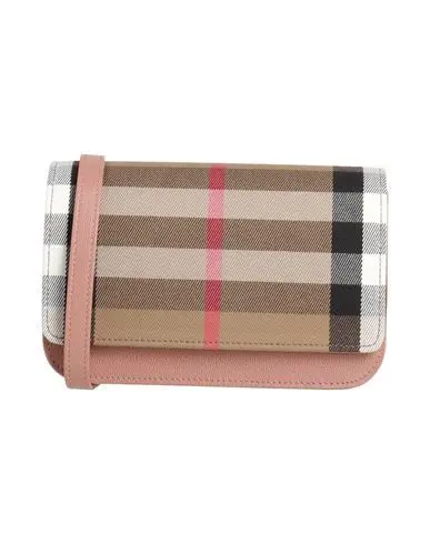 Burberry Calfskin And Cotton Crossbody Bag - Beige