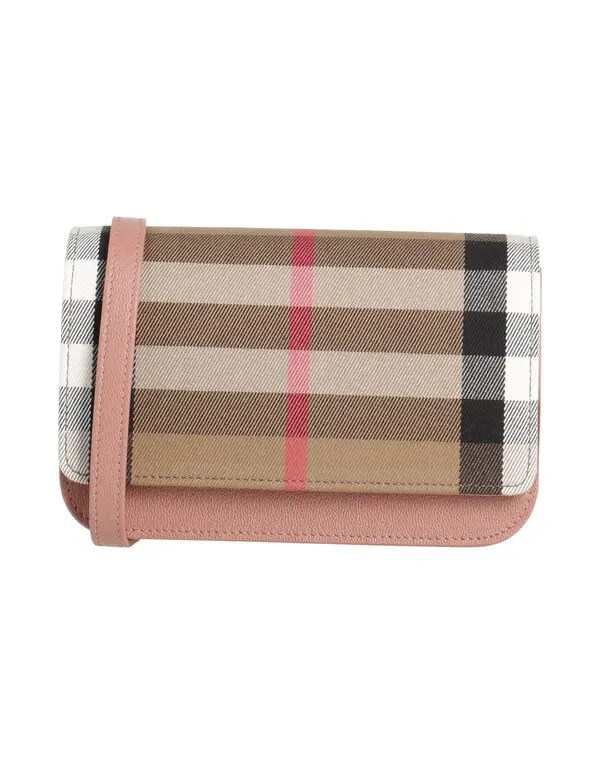 Burberry Calfskin And Cotton Crossbody Bag - Beige
