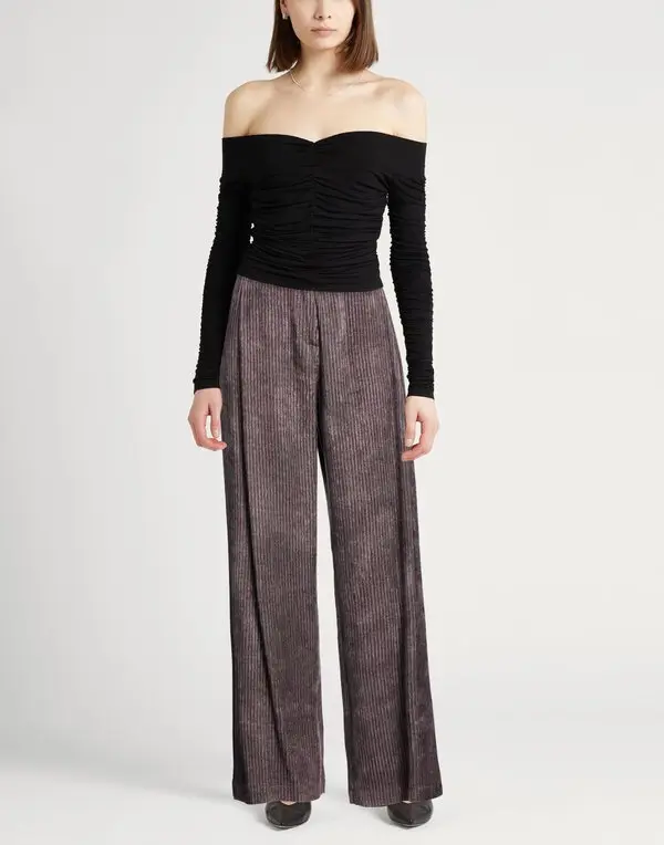 ALYSI Viscose Wide-leg Pants - Plum