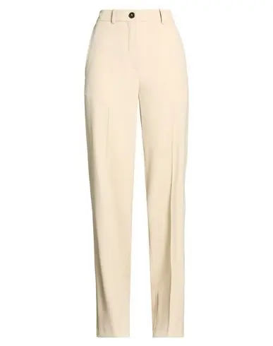 ALYSI Virgin Wool Straight Leg Pants - Beige