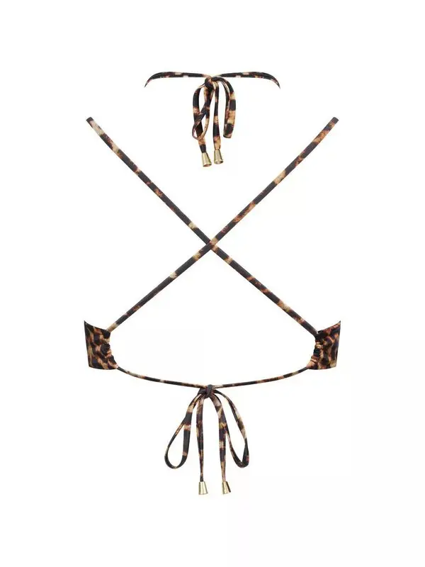 MAISON CLOSE Leopard Print Ring Detail Bikini