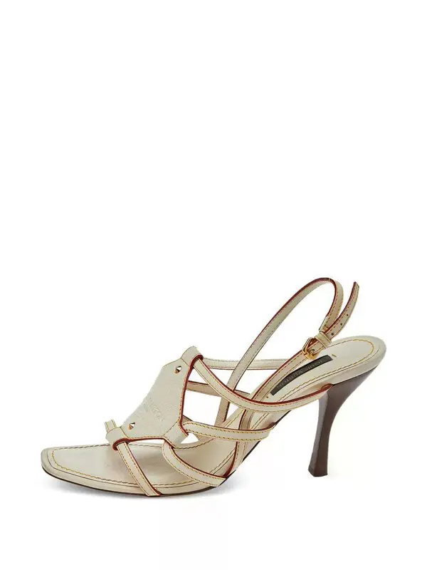 LOUIS VUITTON 95mm Contrast Stitch Heeled Sandals