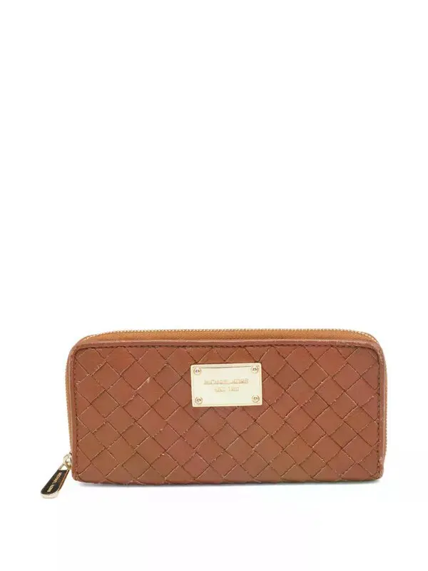 Michael Kors Woven Zip-around Wallet - Brown