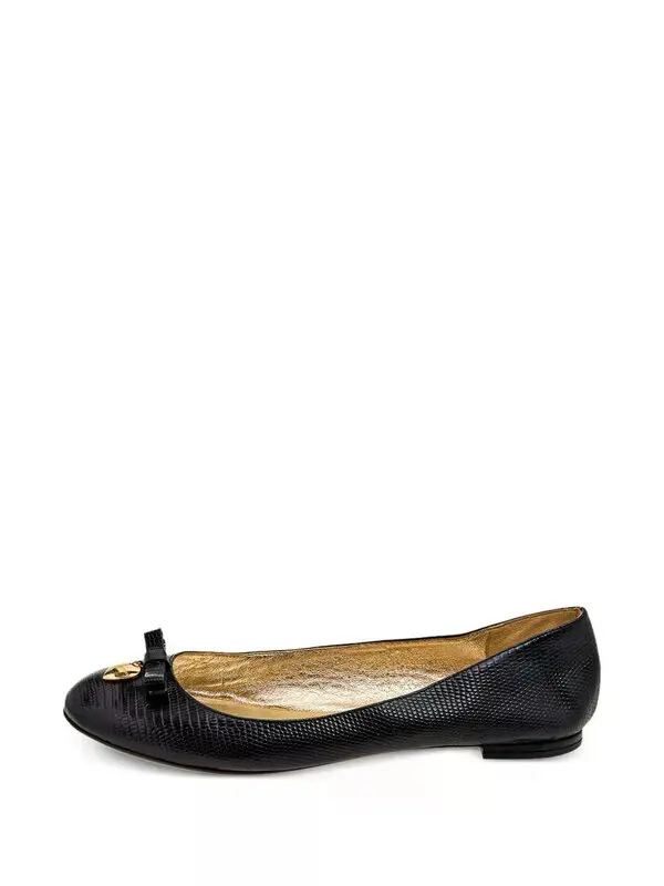 Dolce & Gabbana Lizard-embossed Bow Ballet Flats