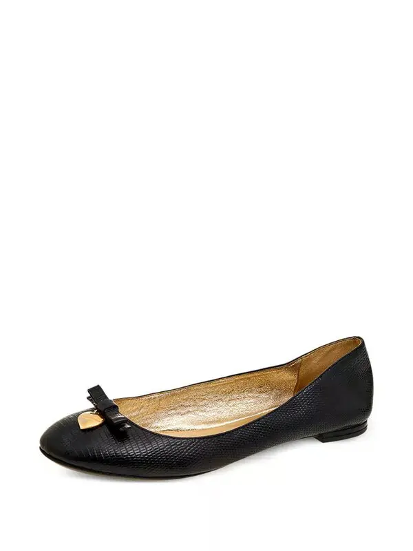 Dolce & Gabbana Lizard-embossed Bow Ballet Flats