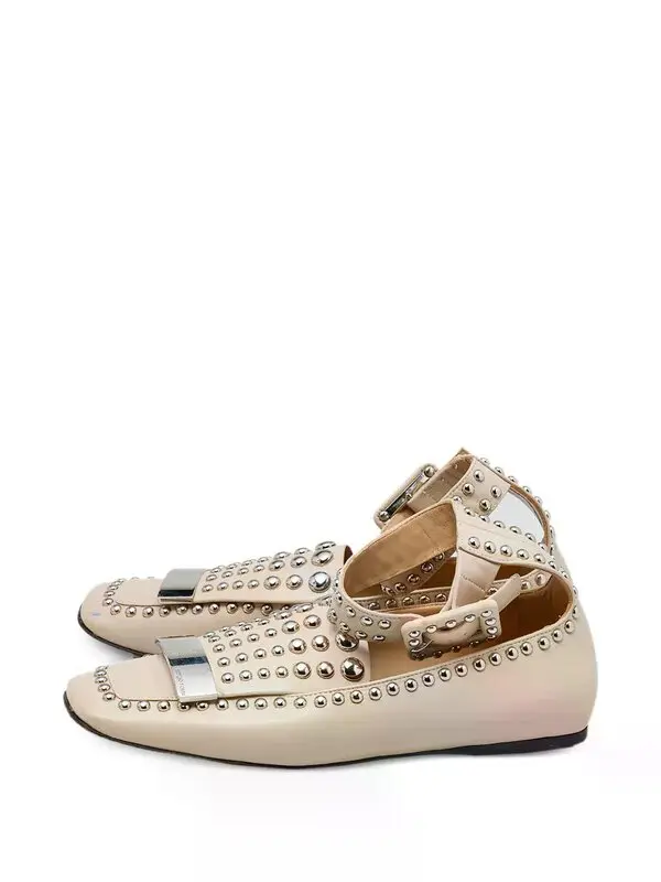 SERGIO ROSSI Studded Ankle Cuff Ballet Flats