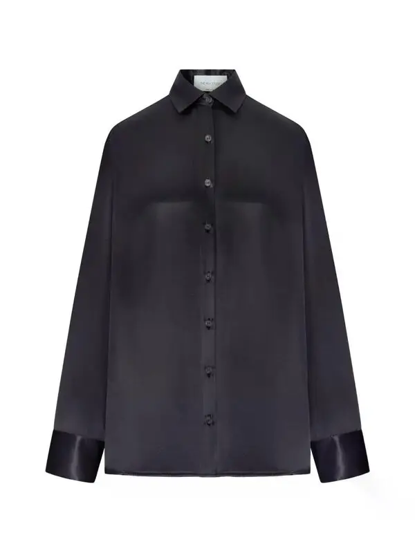 THE NINA STUDIO Cut-out Silk Shirt
