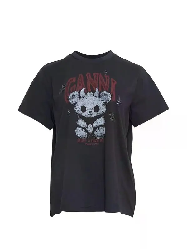 GANNI Graphic Print Jersey T-shirt