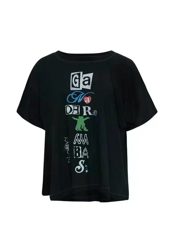 OPEN YY Graphic Print Scoop Neck T-shirt