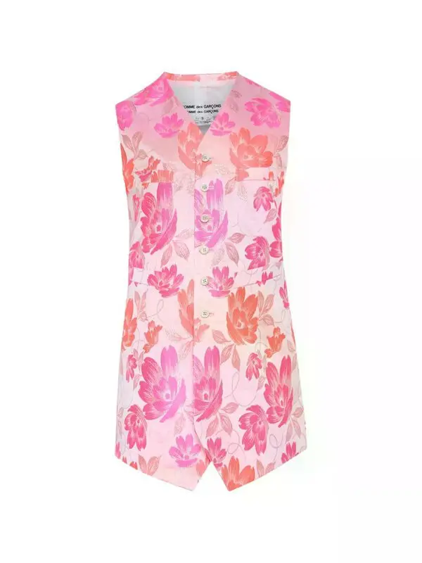 Comme Des Garçons Sleeveless Floral Print Vest