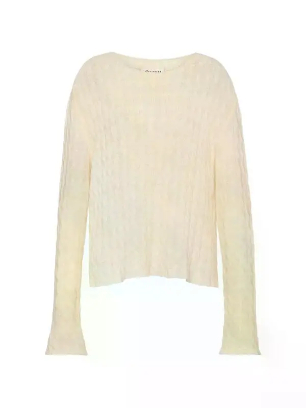 MAISON MARGIELA Cream Cable Knit Crew Neck Cardigan