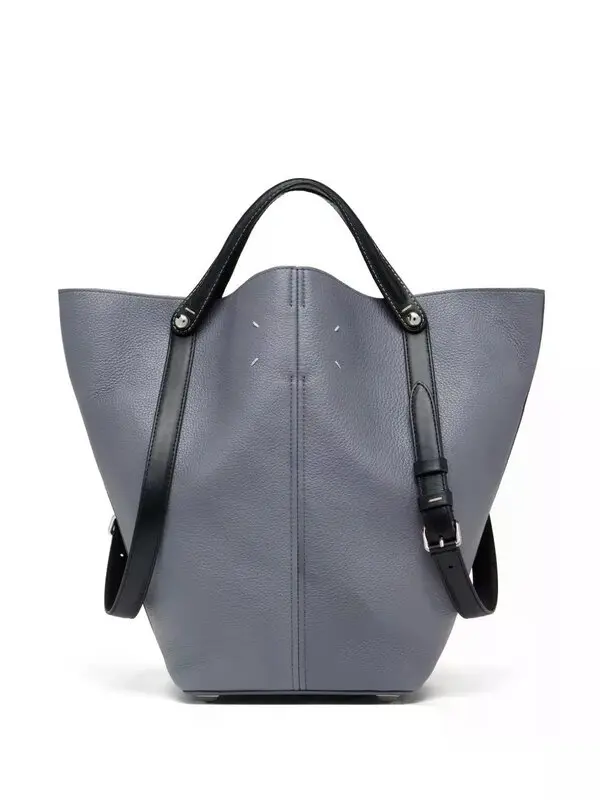 MAISON MARGIELA Pebbled Leather Trapezoid Tote Bag