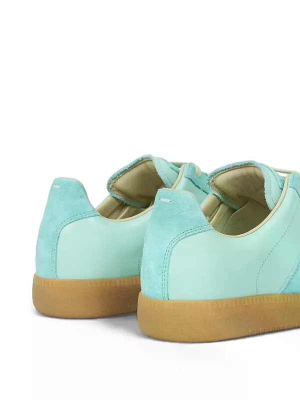 MAISON MARGIELA Replica Aqua Nappa Leather And Suede Sneakers - Blue