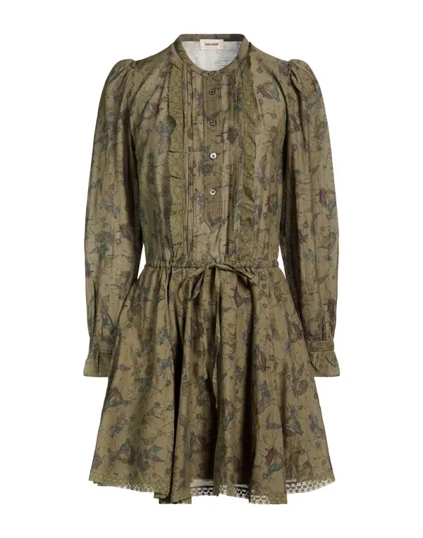 zadig green dress ZADIG & VOLTAIRE Army Green Ritys Satin Mini Dress Size XS