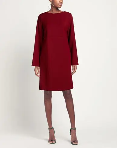 CAMICETTASNOB Crepe Long Sleeve Crewneck Mini Dress