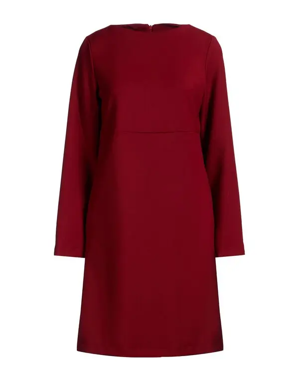CAMICETTASNOB Crepe Long Sleeve Crewneck Mini Dress