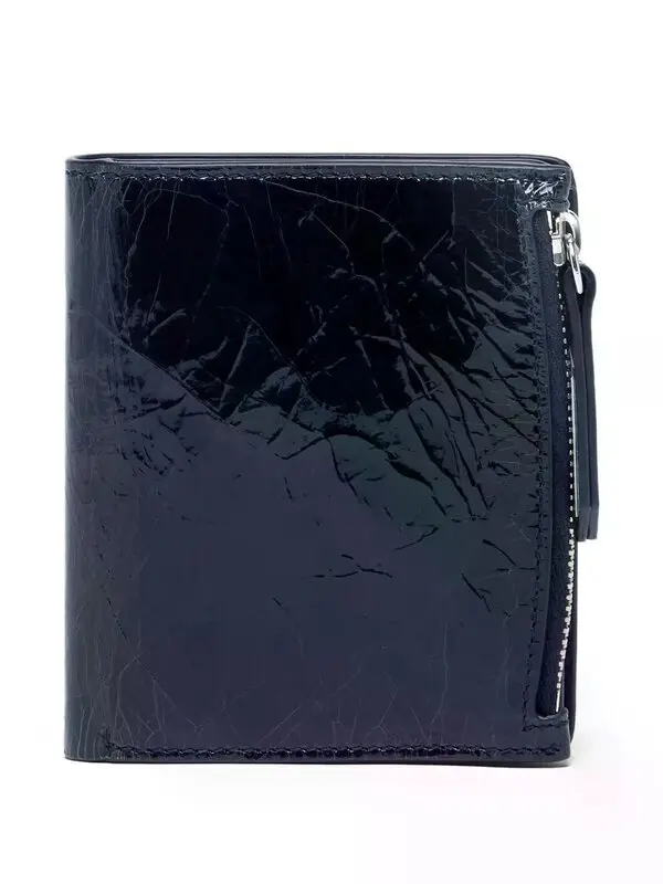MAISON MARGIELA Crackled-leather Four Stitches Wallet - Blue