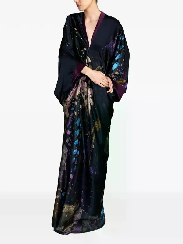 YANGKEHAN Floral-print Silk Maxi Dress