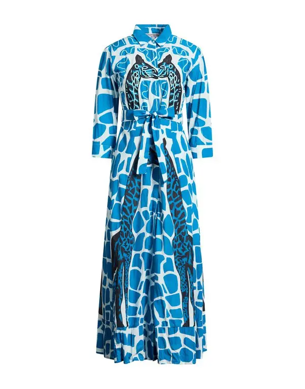CONNOR & BLAKE Animal Print Cotton Poplin Shirt Dress With Embellishments
