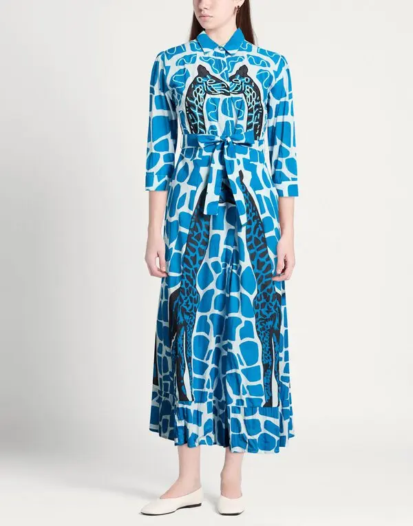 CONNOR & BLAKE Animal Print Cotton Poplin Shirt Dress With Embellishments