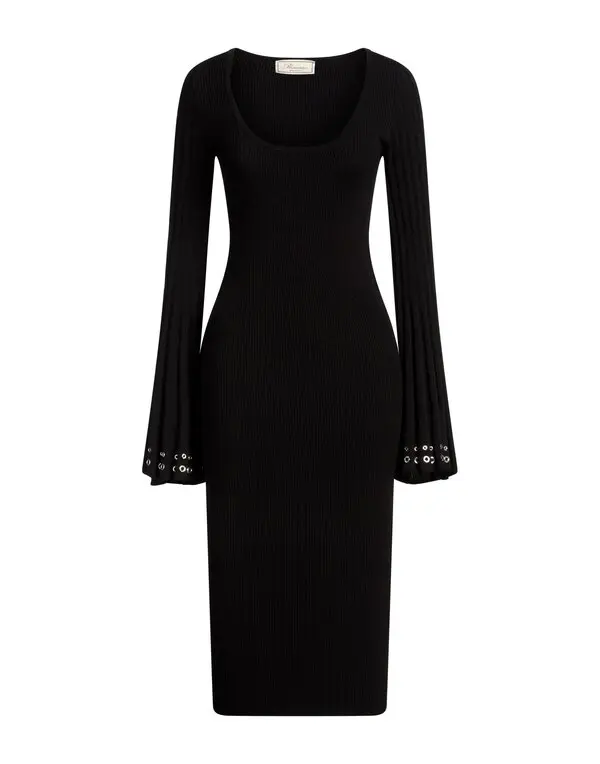 Blumarine Virgin Wool Midi Dress With Appliqués