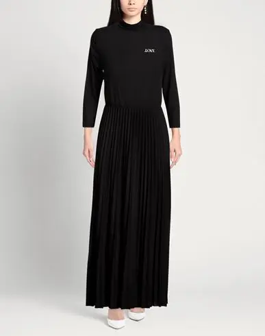 OLTRE Knit Maxi Dress With Mock Neck And 3/4 Sleeves