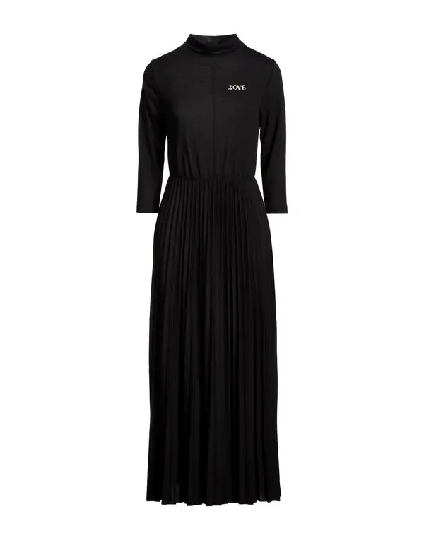 OLTRE Knit Maxi Dress With Mock Neck And 3/4 Sleeves