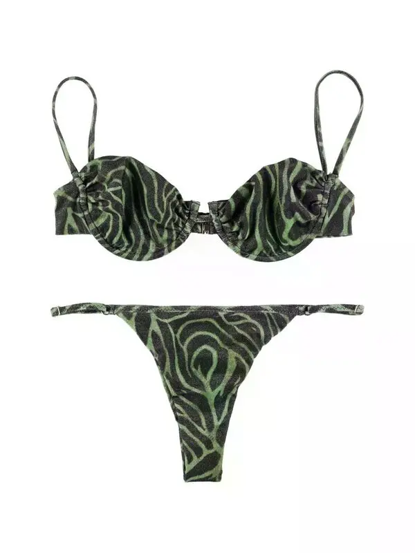MATINEE Marina Zebra-print Bikini - Green