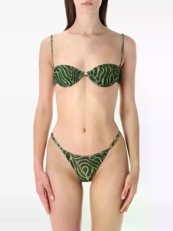 MATINEE Marina Zebra-print Bikini - Green