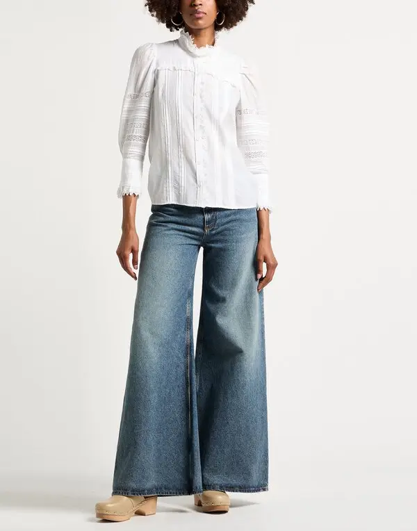 Zadig&Voltaire Solid Color Lace Trim Shirt