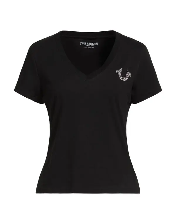 True Religion V-neck Rhinestone Appliqué T-shirt