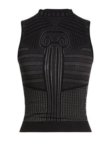 Aries Sleeveless Mock Neck Two-tone Knit Top