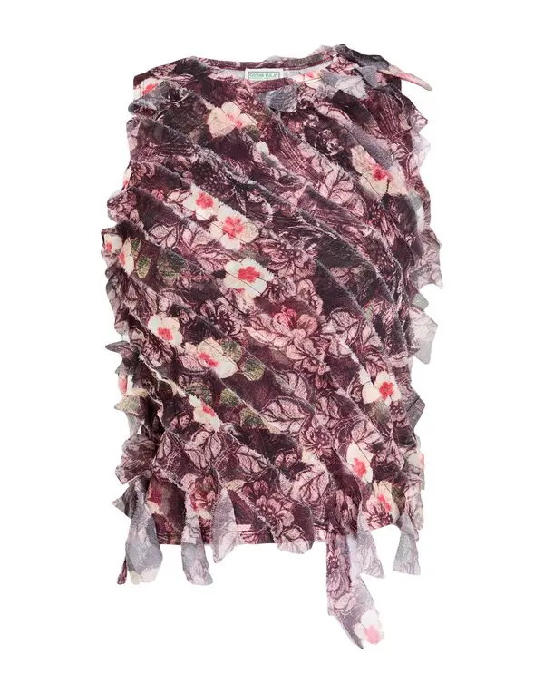 Guess Polyester Ruched Floral-print Top