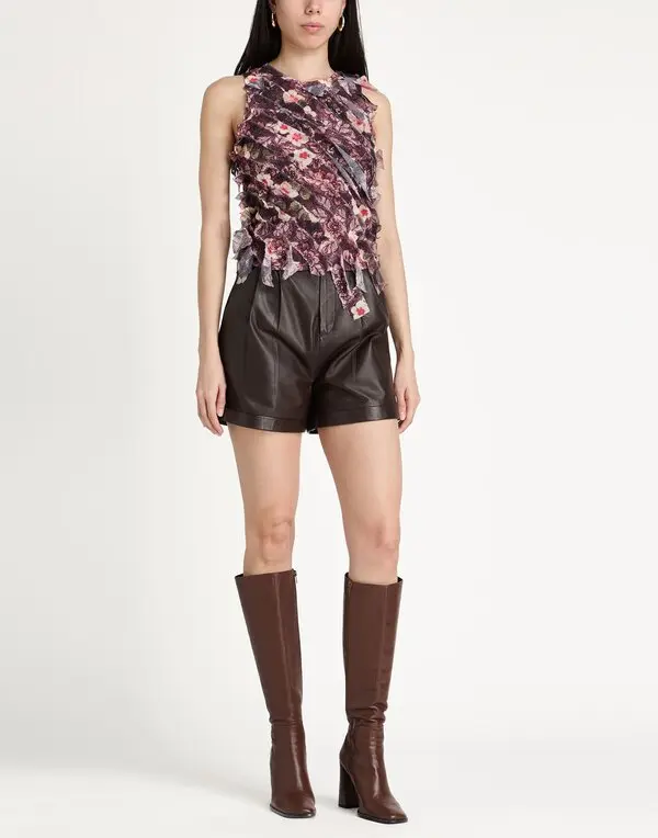 Guess Polyester Ruched Floral-print Top