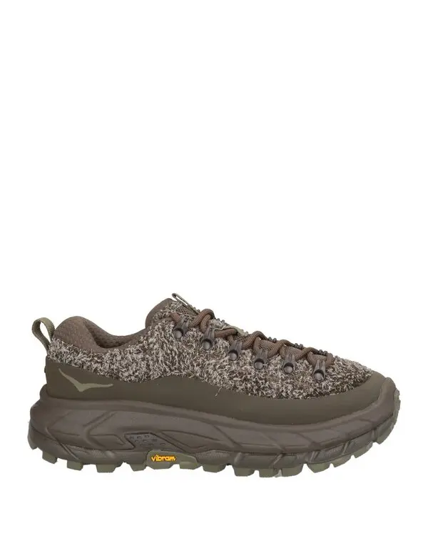 HOKA® Dark Leather And Synthetic Material Sneakers