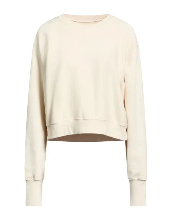 LES TIEN Cotton French Terry Crewneck Sweatshirt - Beige